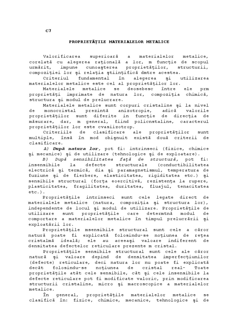 Proprietatile Materialelor Metalice | PDF