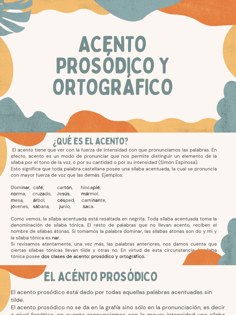 Acento prosódico y ortográfico explicado | PDF | Lingüística | Fonética