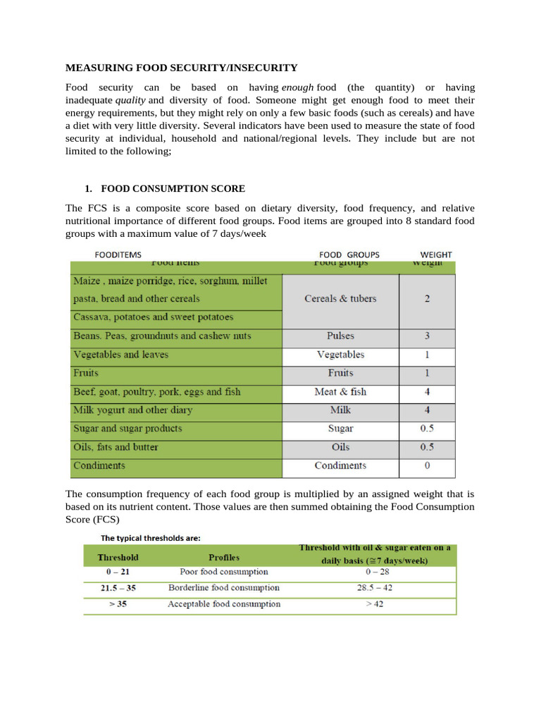 Measuring Food Security Indicators | PDF | Gini Coefficient | Malnutrition