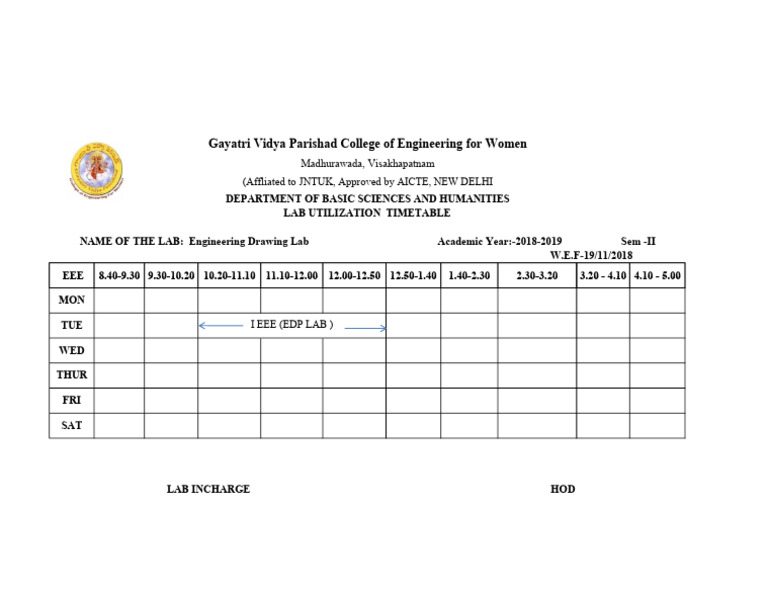 Edp Time Table Sem2 | PDF