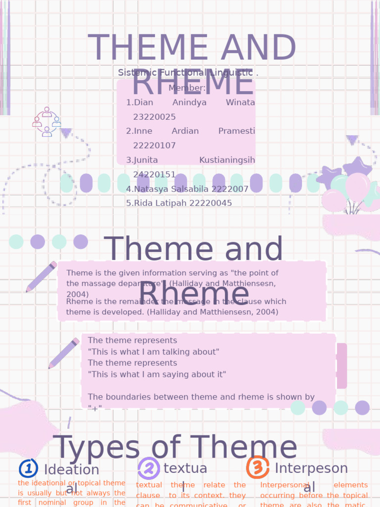 Group 3 - Theme and Rheme | PDF | Clause | Sentence (Linguistics)