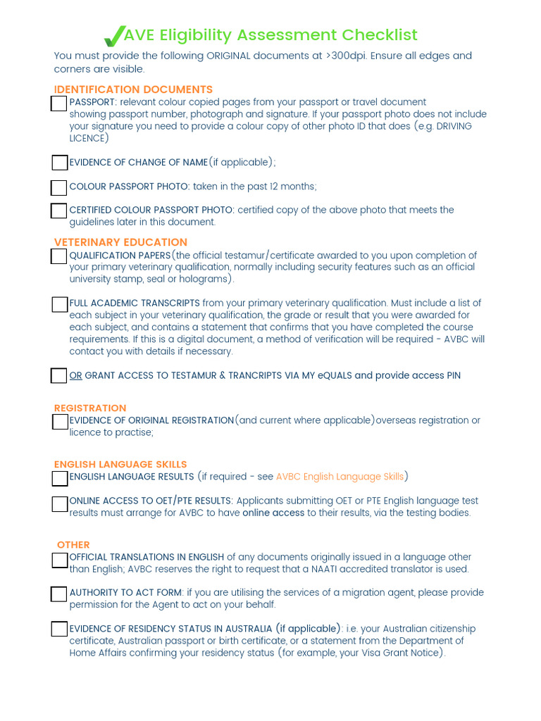 AVBC Document Submission Guidelines | PDF | Passport | Identity Document