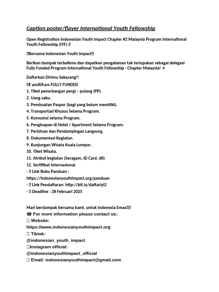 CAPTION POSTER IYF | PDF