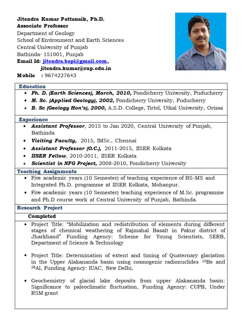 JKP Faculty Profile-2020 | PDF | Glacier | Natural Sciences