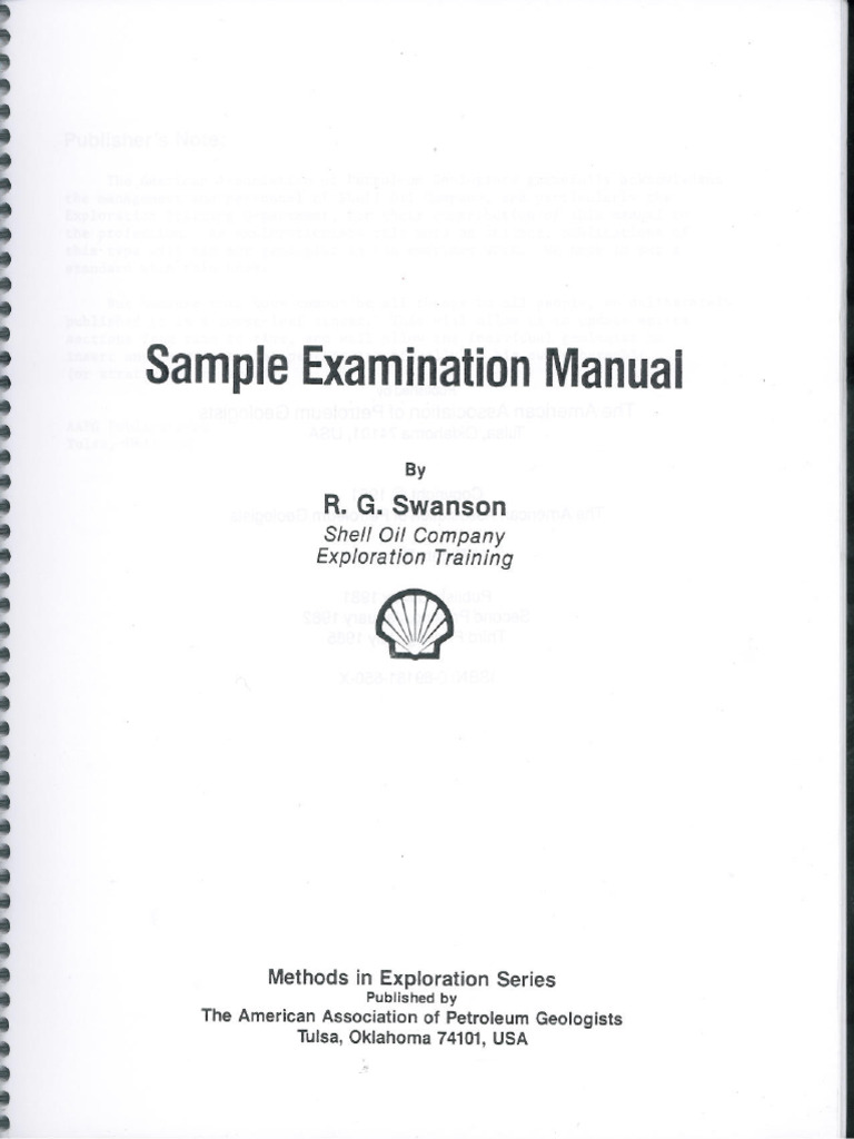Sample Examination Manual Shell (Aapg) | PDF