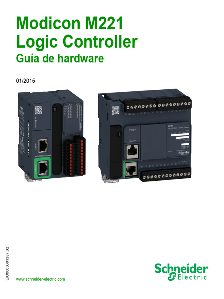 Guia de Hardware Modicon M221 | PDF | Controlador lógico programable | Ingenieria Eléctrica