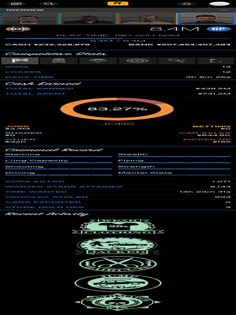 Grand Theft Auto V Career Overview - Rockstar Games Social Club | PDF