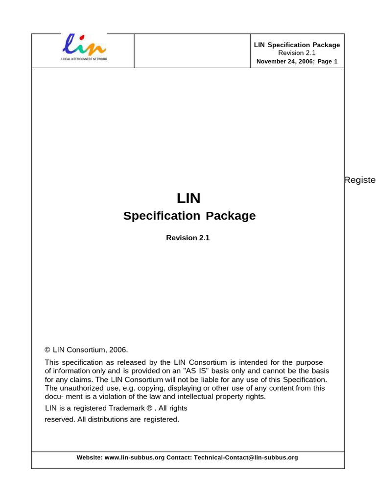 LIN Spec Pac2 1 Converted | PDF | Computer Cluster | Computer Engineering