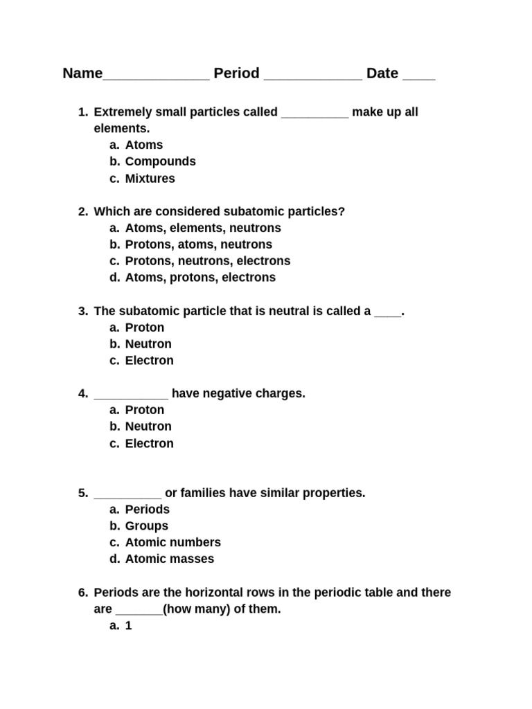 Understanding Subatomic Particles | PDF | Atoms | Chemical Elements