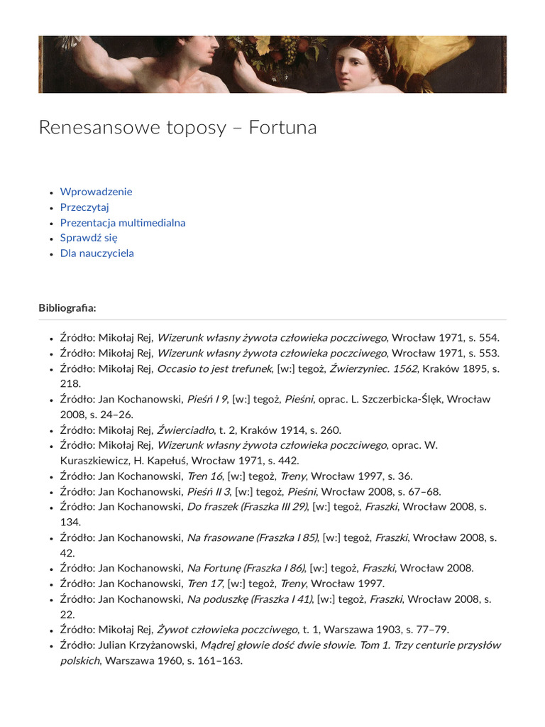 Renesansowe Toposy Fortuna | PDF