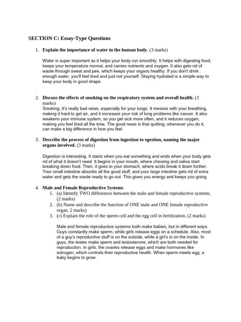 HSB Assignment - Past CXC Questions | PDF | Menstrual Cycle | Endocrine ...
