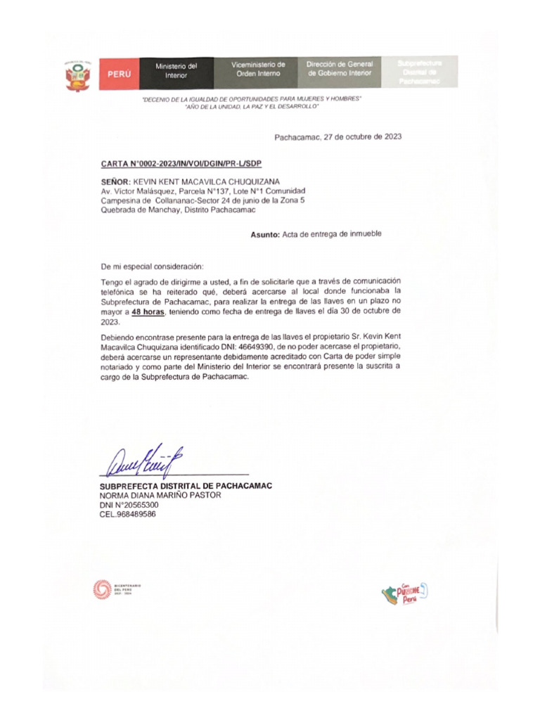 Carta 002-2023-SDP | PDF