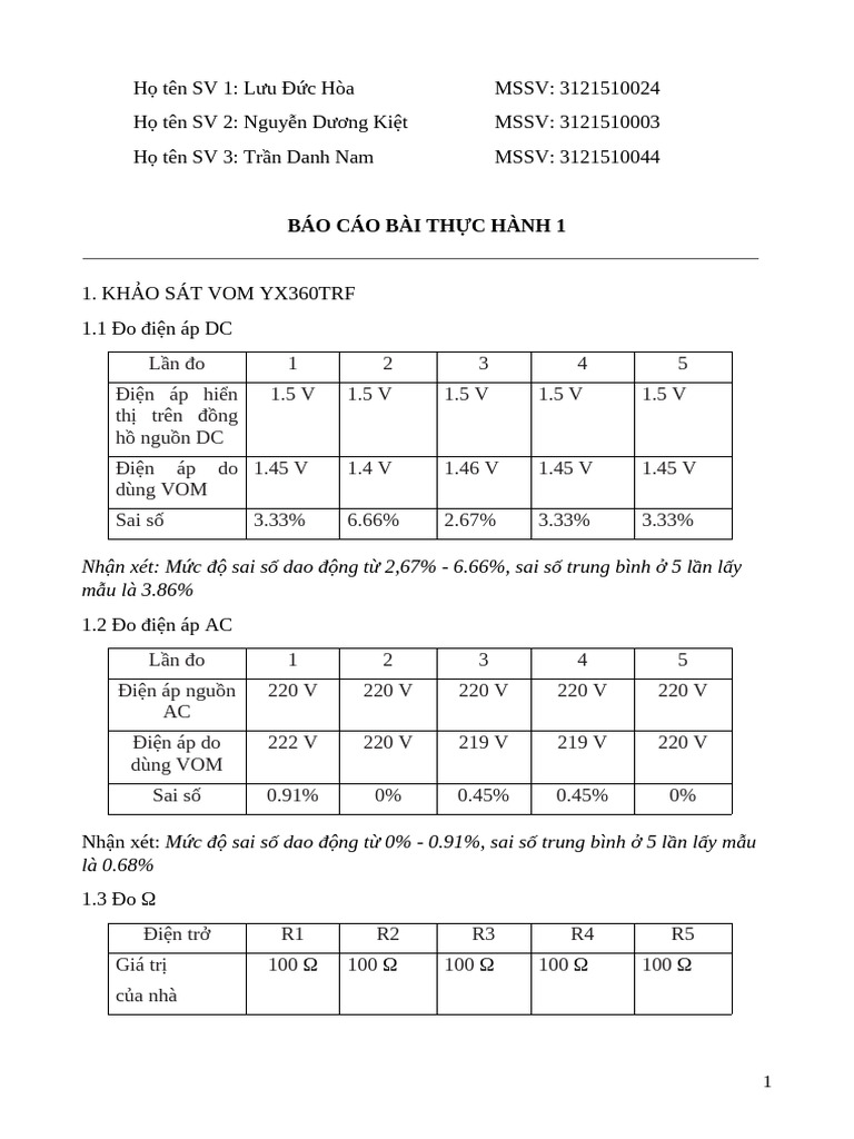 850409_BaocaoTH1_Nhom2 | PDF