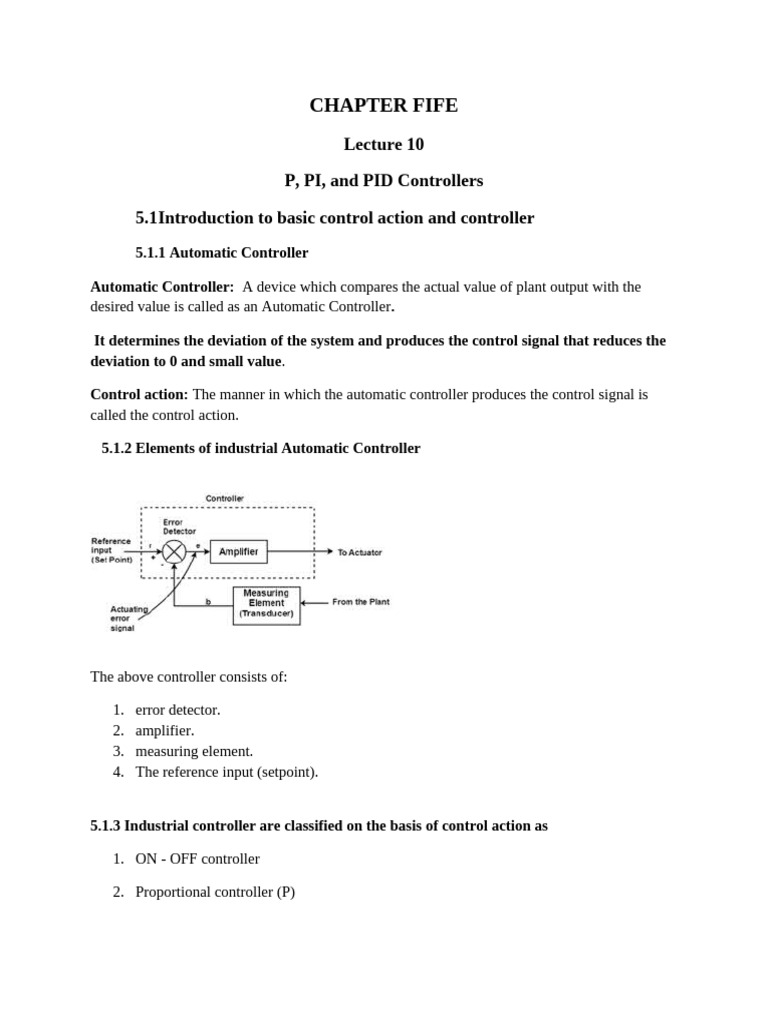Control Mech3ch5 Lec10 PID Controller 2 | PDF | Control Theory | Applied Mathematics