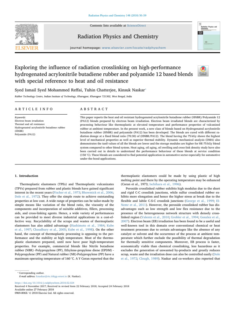 Exploring the Influence of Radiation Crosslinking on High-performance ...