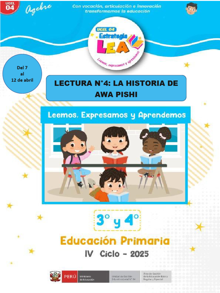 SEMANA 4-IV CICLO LA HISTORIA DEL AWA PISHI-DEL 07 Al 11 Abril | PDF