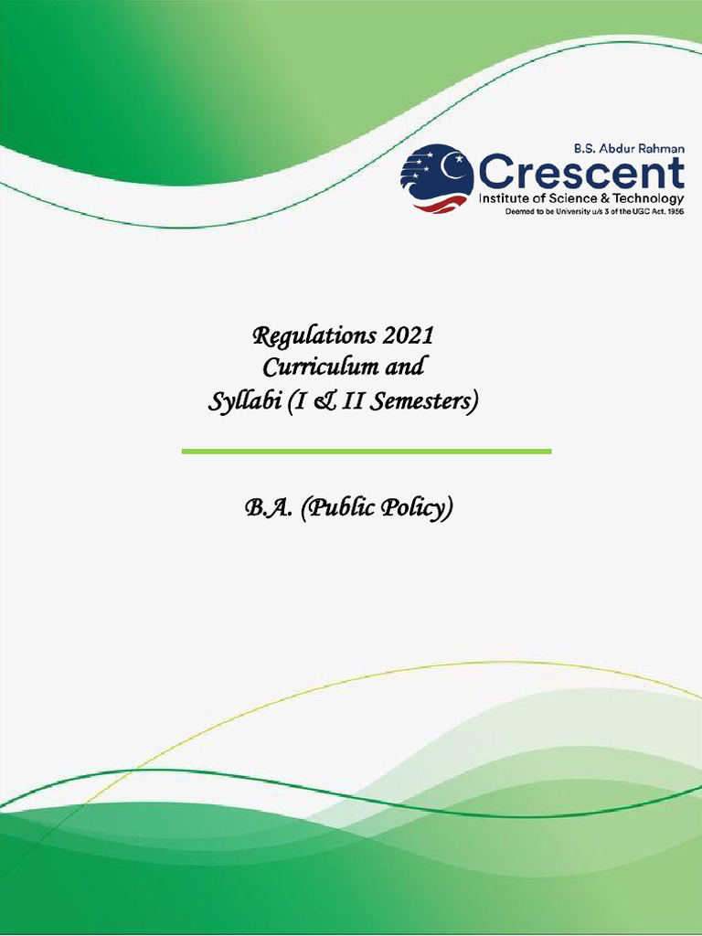 B.A. Public Policy Curriculum 2021 | PDF | Thesis | Information