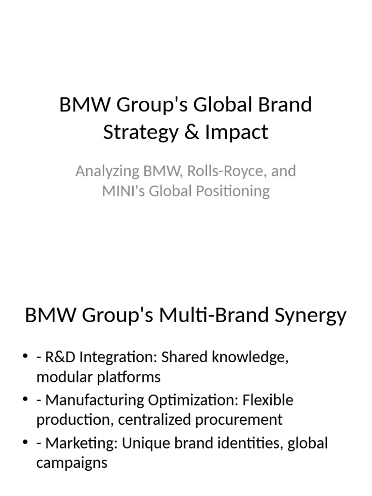 BMW Global Brand Strategy | PDF