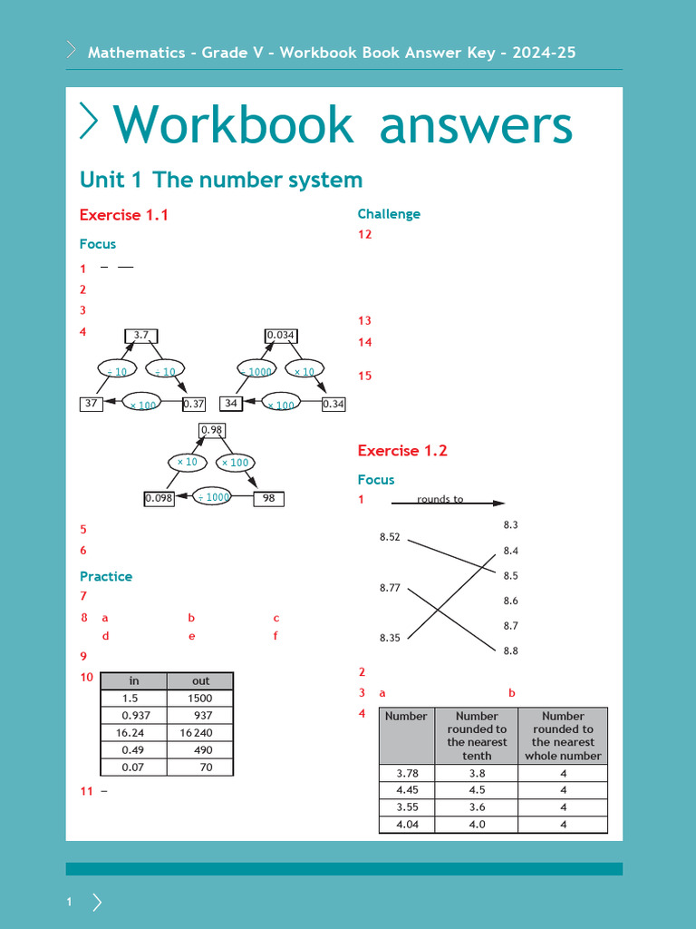 Grade 5 Mathematics Workbook Answers | PDF | Rectangle | Geometric Shapes