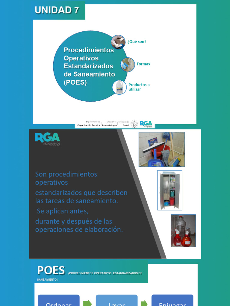 Unidad 7 Procedimientos Operativos Estandarizados de Saneamiento POES ...