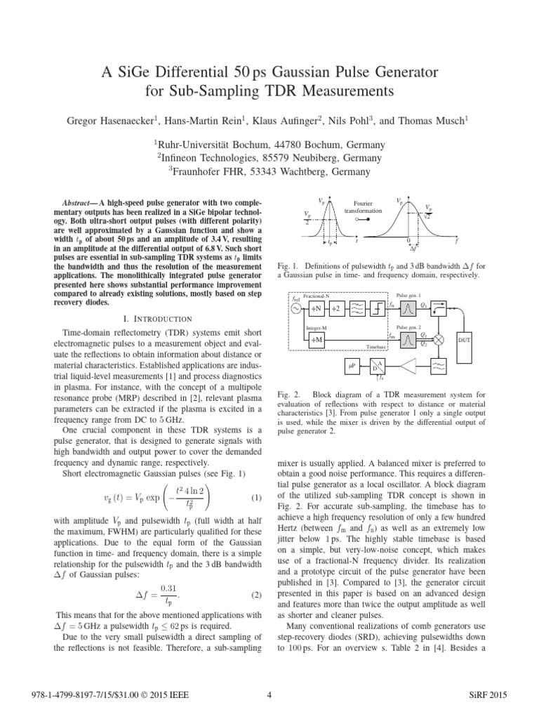 SiGe 50 ps Gaussian Pulse Generator | PDF | Bandwidth (Signal ...