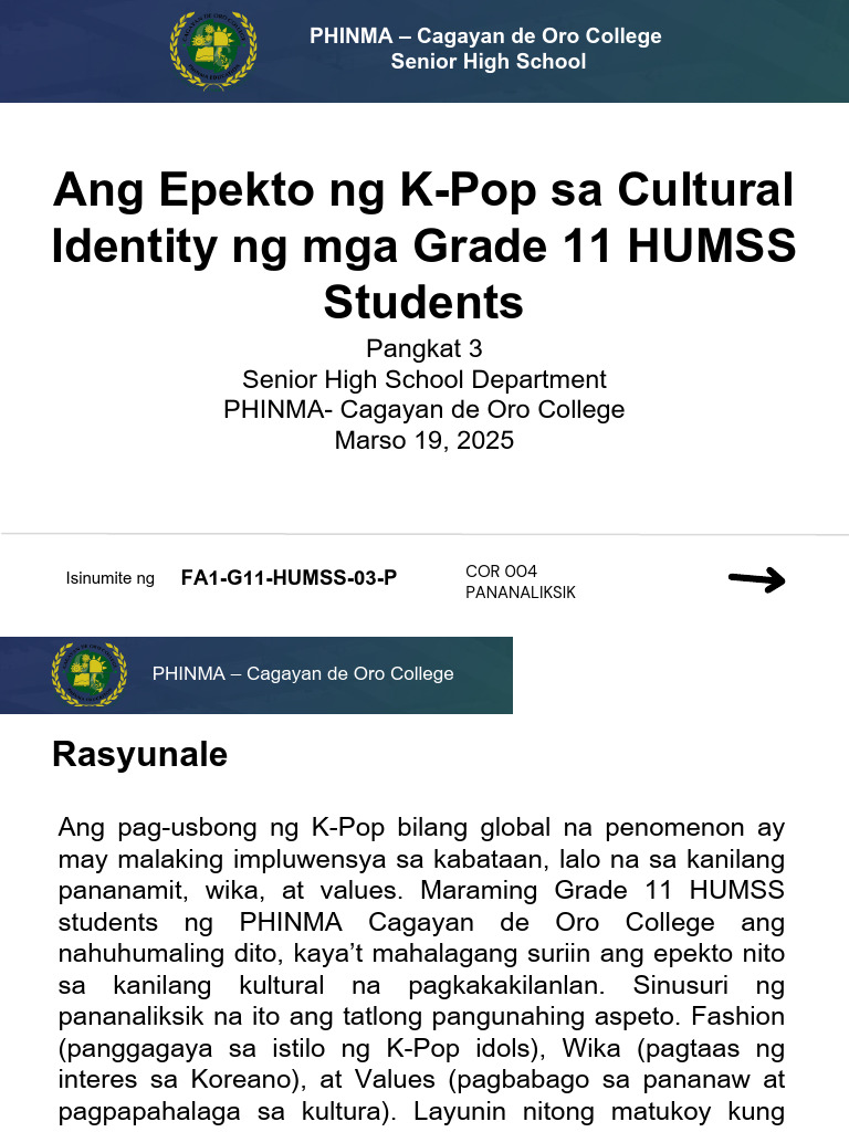 Cor-004 Pananaliksik-Presentation-Template - PPTX 20250319 140202 0000 | PDF