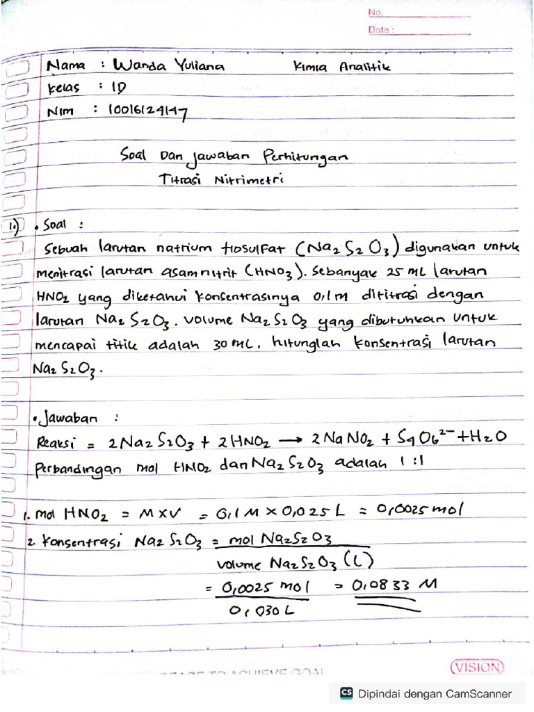 Soal Titrasi Nitrimetri Wanda Yuliana | PDF