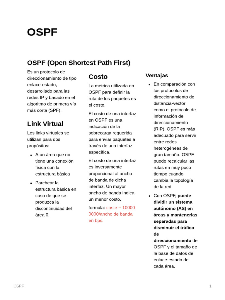OSPF | PDF | Estándares de red | Protocolos de internet