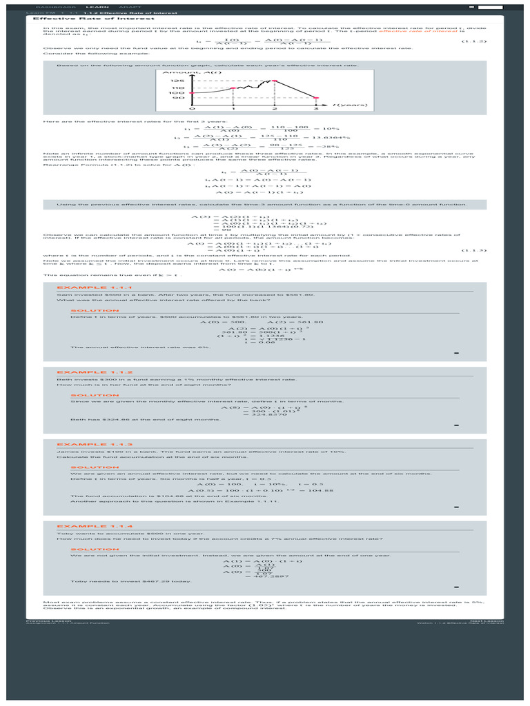 Calculating Effective Interest Rates | PDF | Interest | Exponential ...