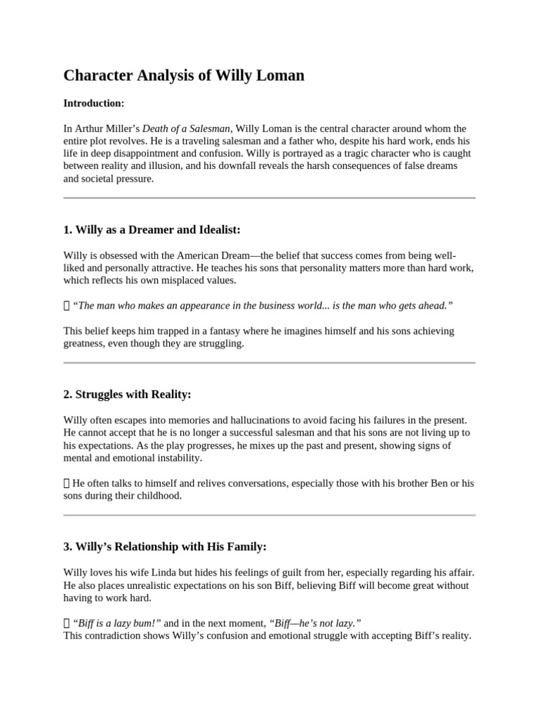 Character Analysis of All The Characters. | PDF