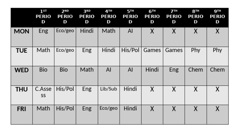 Imaduddeen Time Table | PDF