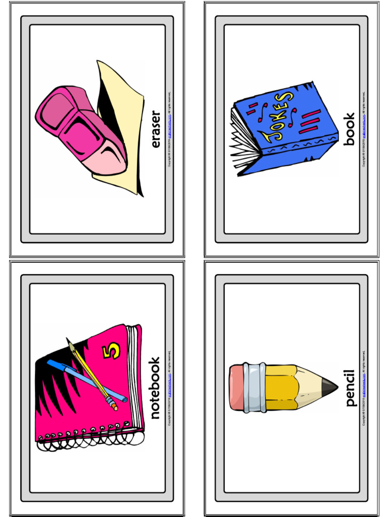 flashcards classroom objects | PDF