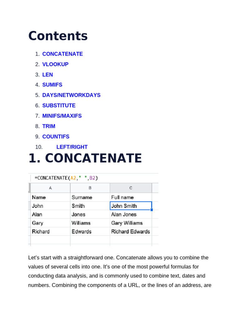 10 Excel Formulas Every Data Analyst Should Know | PDF | Data Analysis | Microsoft Excel