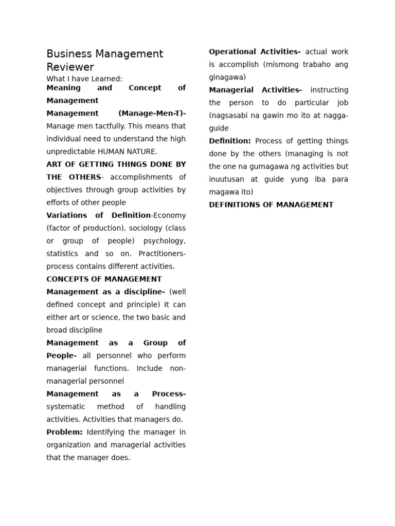 Business Management Reviewer | PDF | Capital (Economics) | Franchising