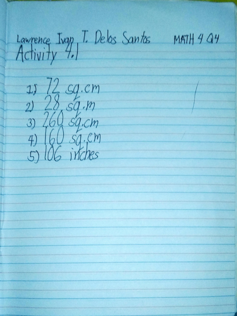 Math 4 Q4 Act 4.1 | PDF