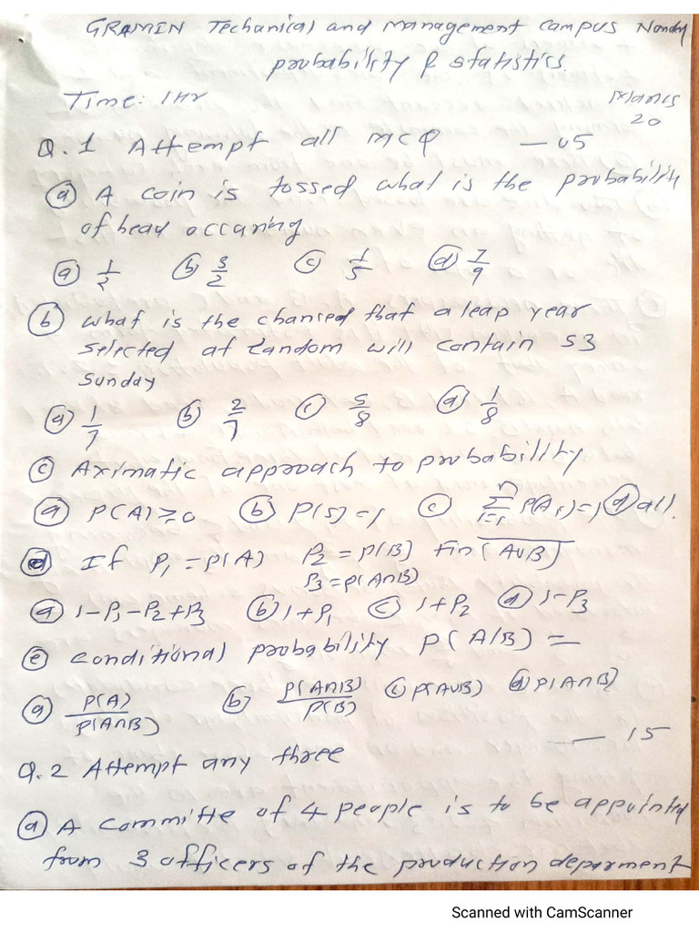 Probability &statistics | PDF