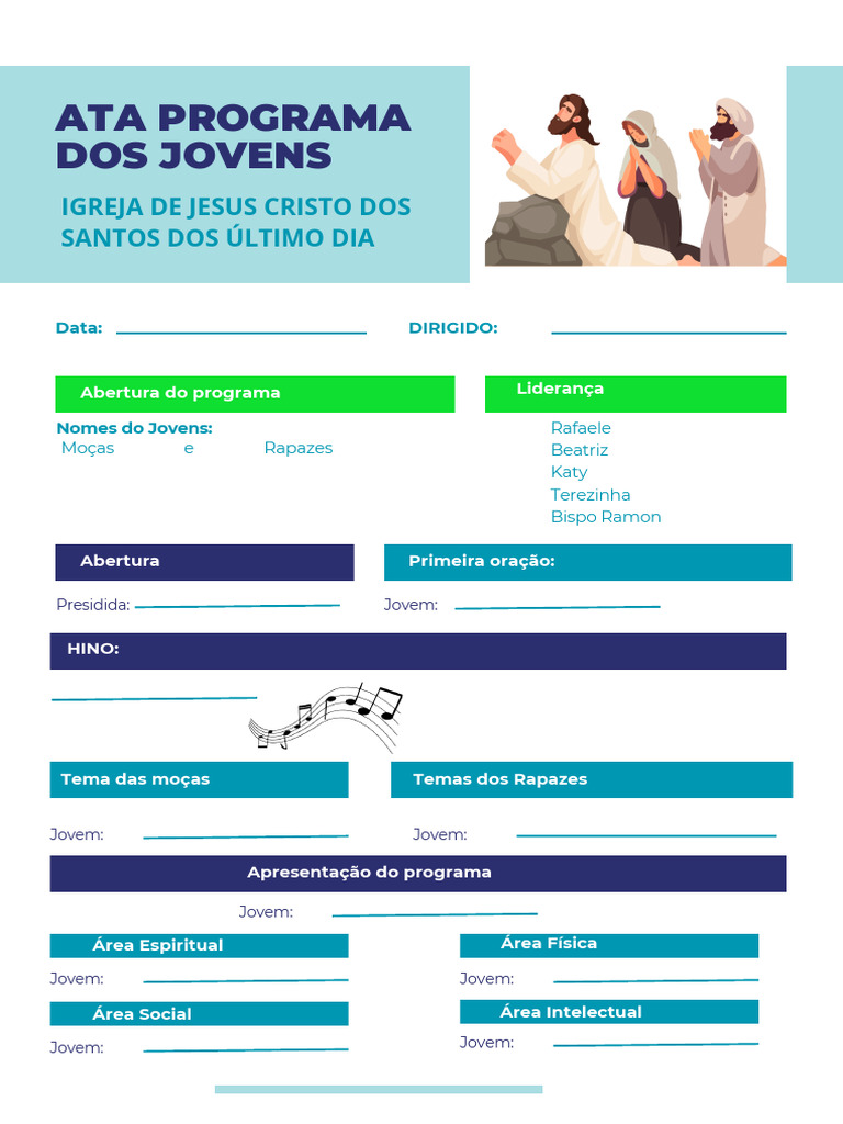 Documento A4 Ata de Reunião Ilustrado Azul | PDF