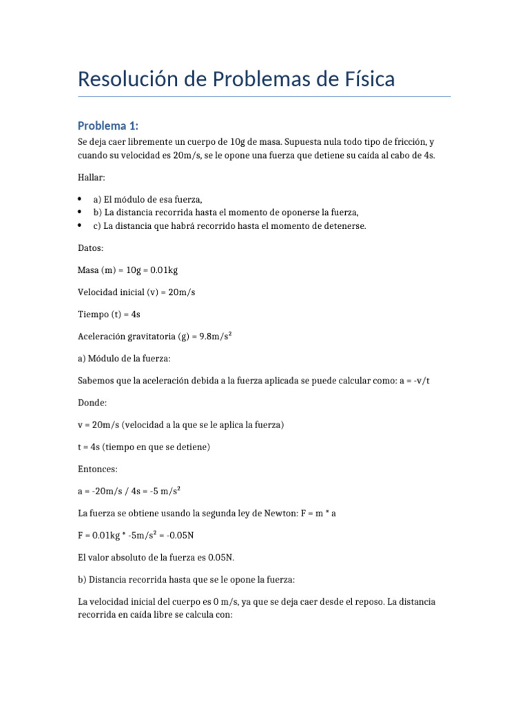 Resolucion Problemas Fisica | PDF