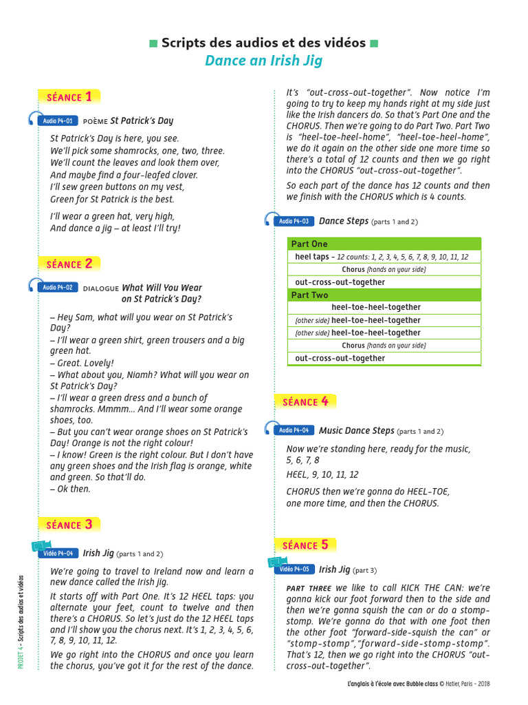 p4 Scripts Des Audios Et Des Videos | PDF | Dances