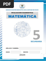Evaluación Diagnóstica 5to Grado Matemática | PDF