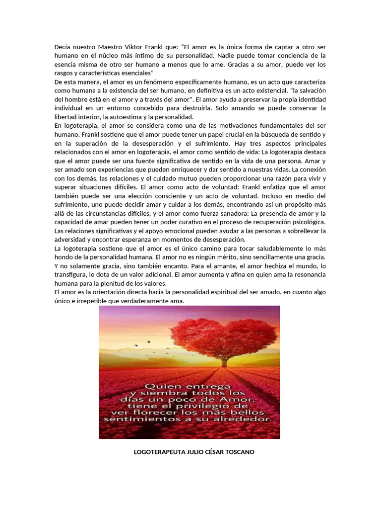 El Amor | PDF | Amor | Ciencias del comportamiento