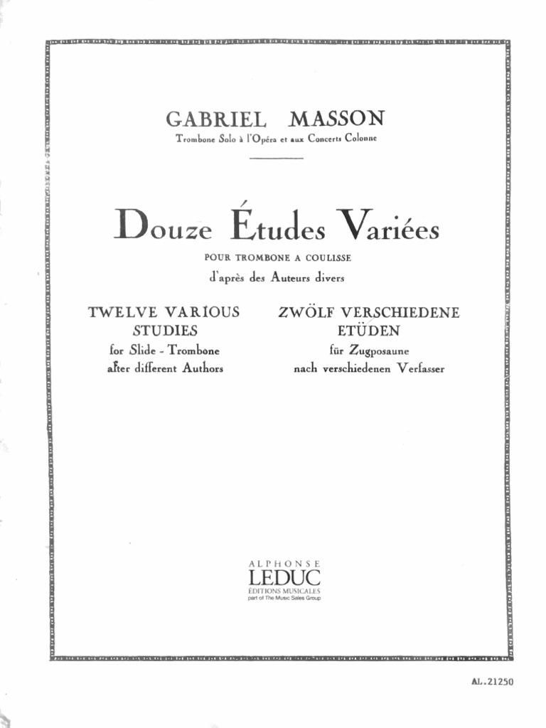 Gabriel Masson - Douze Eìtudes Varieìes | PDF