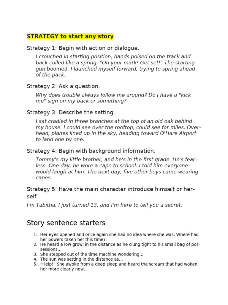Story Writing Ideas-Grade-5 | PDF
