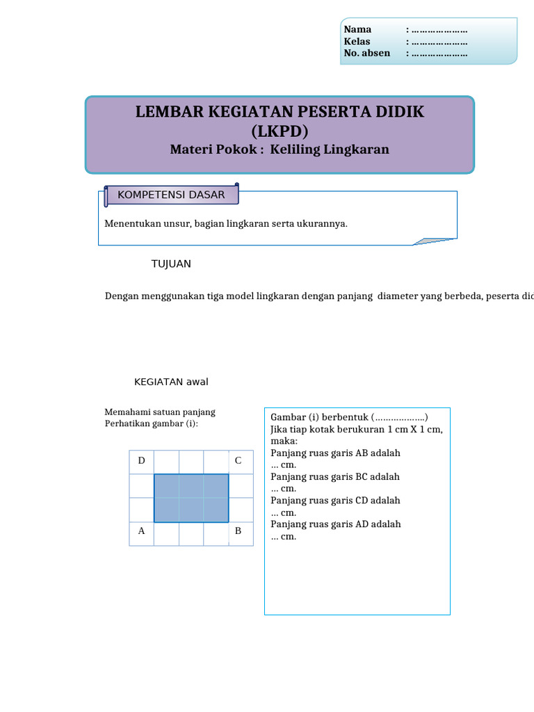 LKPD KELILING LINGKARAN Editan | PDF
