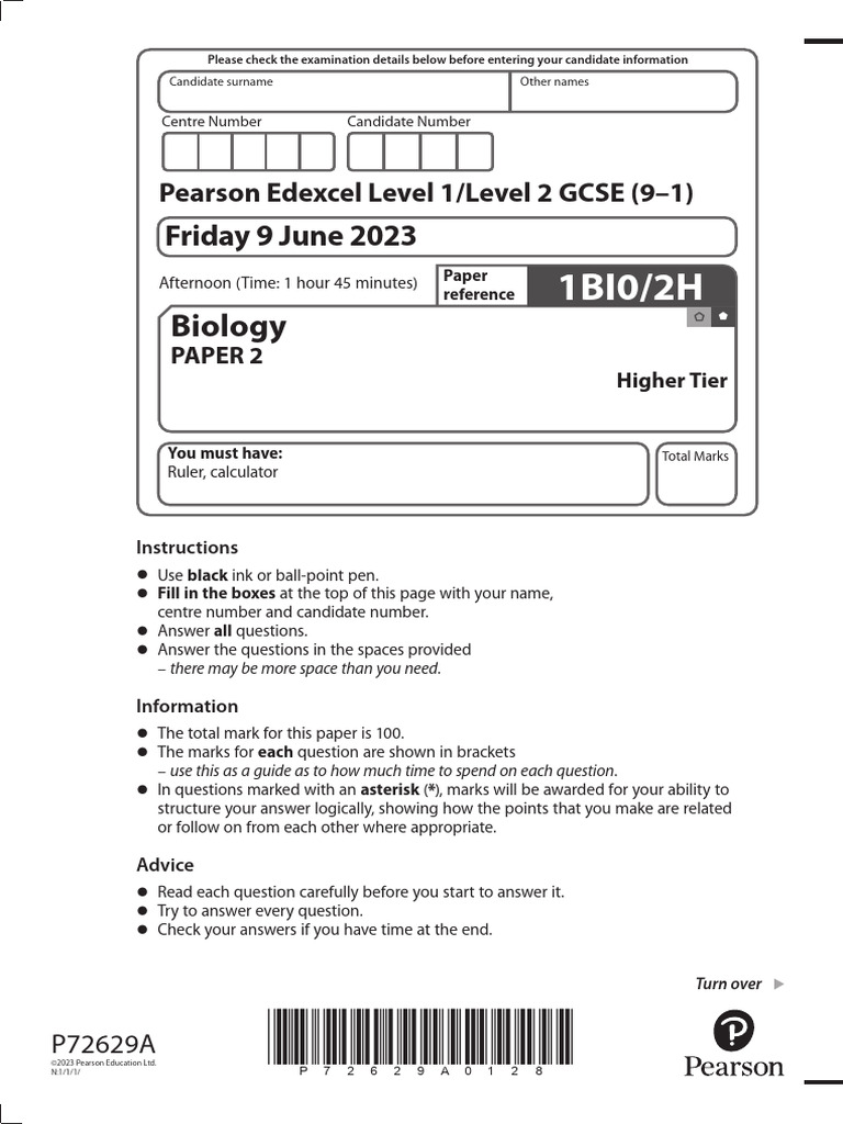 June 2023 QP - Paper 2 (H) Edexcel Biology GCSE | PDF | Diabetes ...