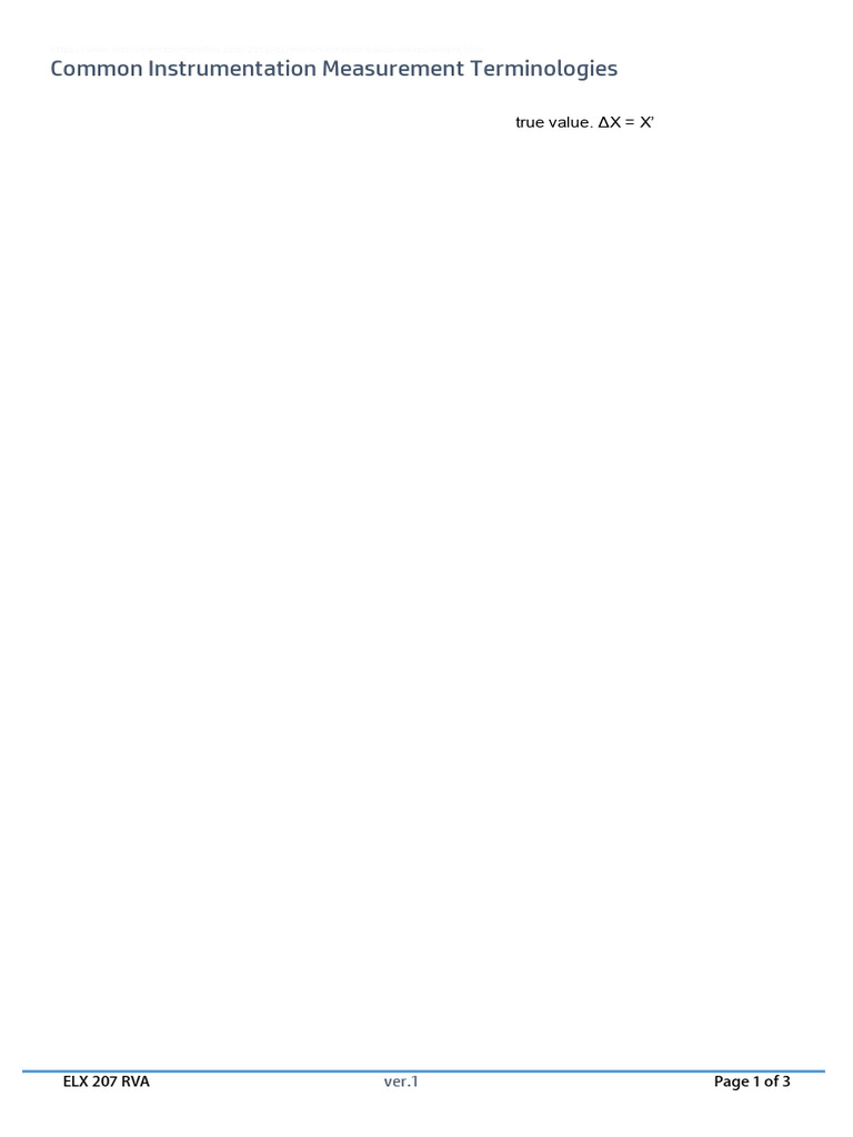 Common Instrumentation Glossary of Terms Student | PDF | Accuracy And ...