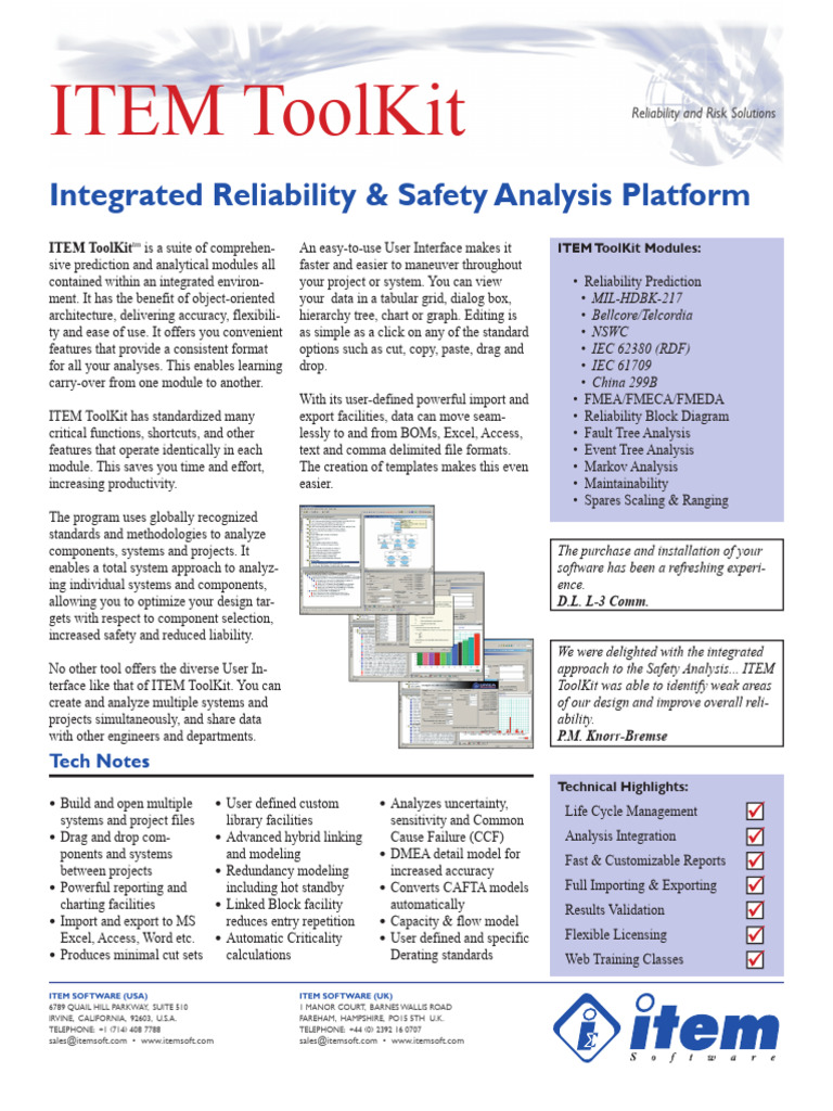 Integrated Reliability Analysis Software | PDF | Reliability ...