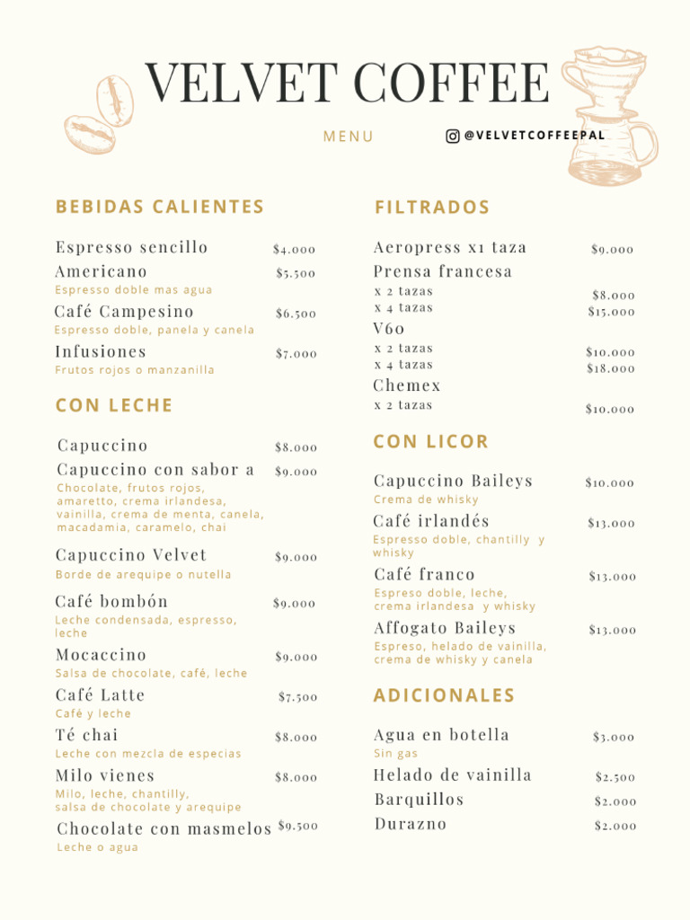 Menu Velvet 5 | PDF