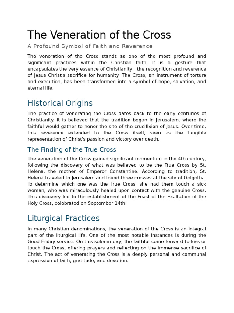 Veneration of the Cross Explained | PDF | Resurrection Of Jesus | Jesus