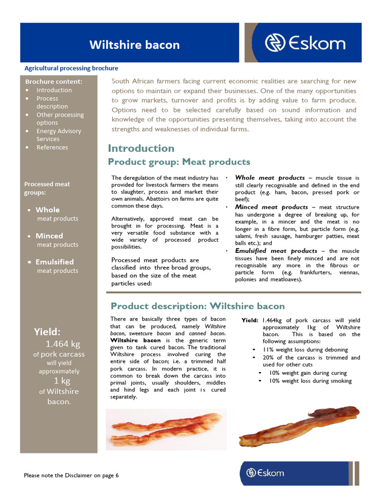 Wiltshire Bacon Processing Guide | PDF | Smoking (Cooking) | Bacon
